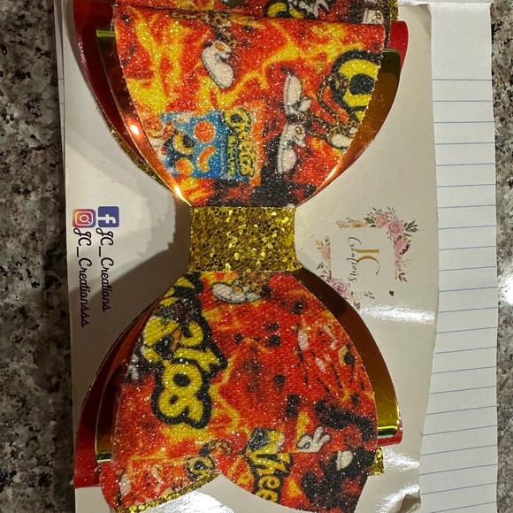 Accessories | Cheetos Kids Hair Bow Red And Gold | Poshmark